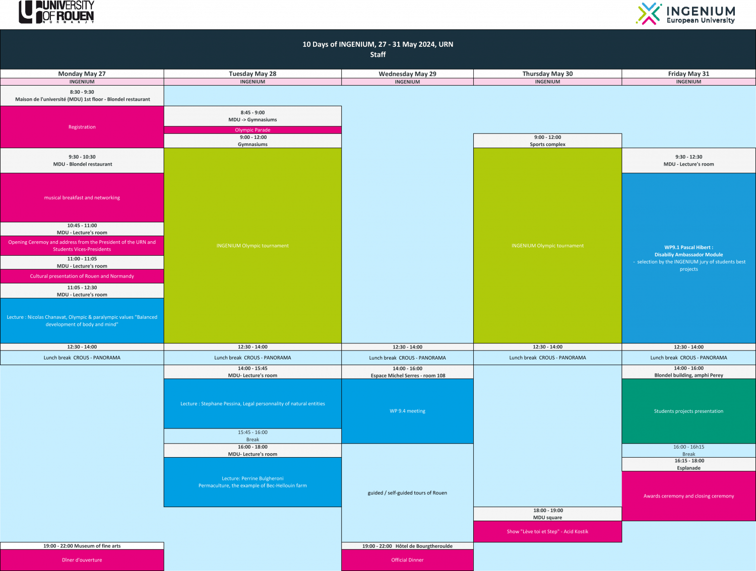Staff Meetings 2025 UoC - Ingenium